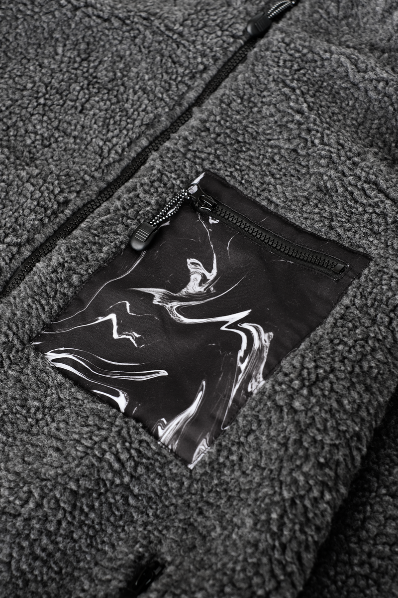 Marble Fleece Jacket — Grey - Inspected