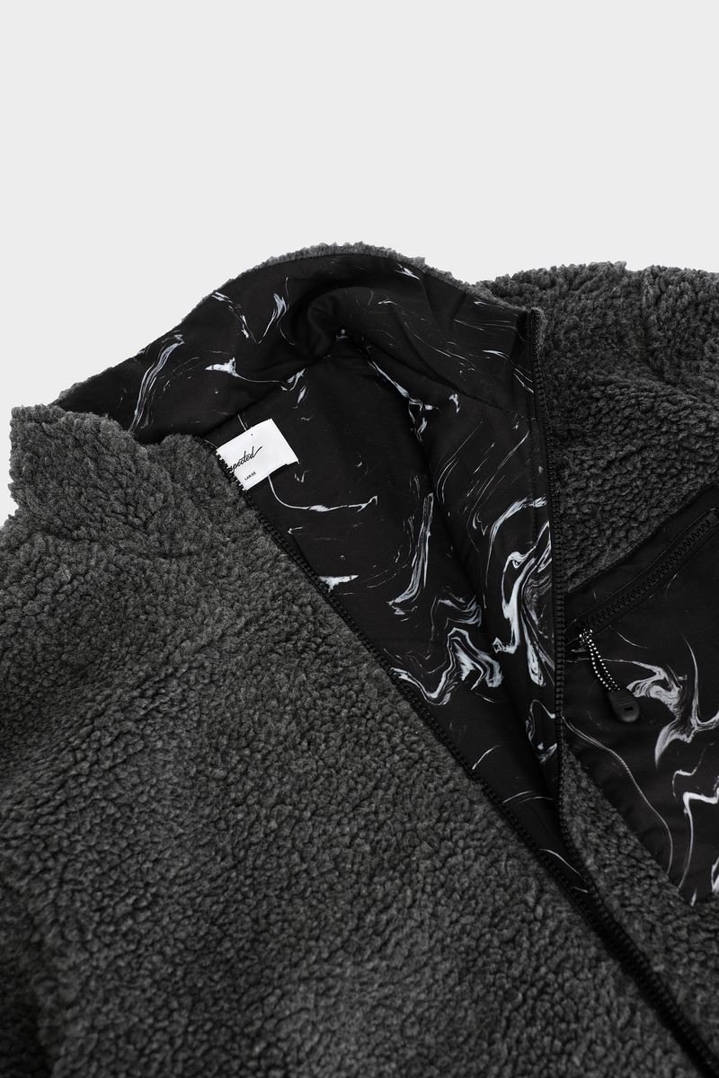 Marble Fleece Jacket — Grey - Inspected